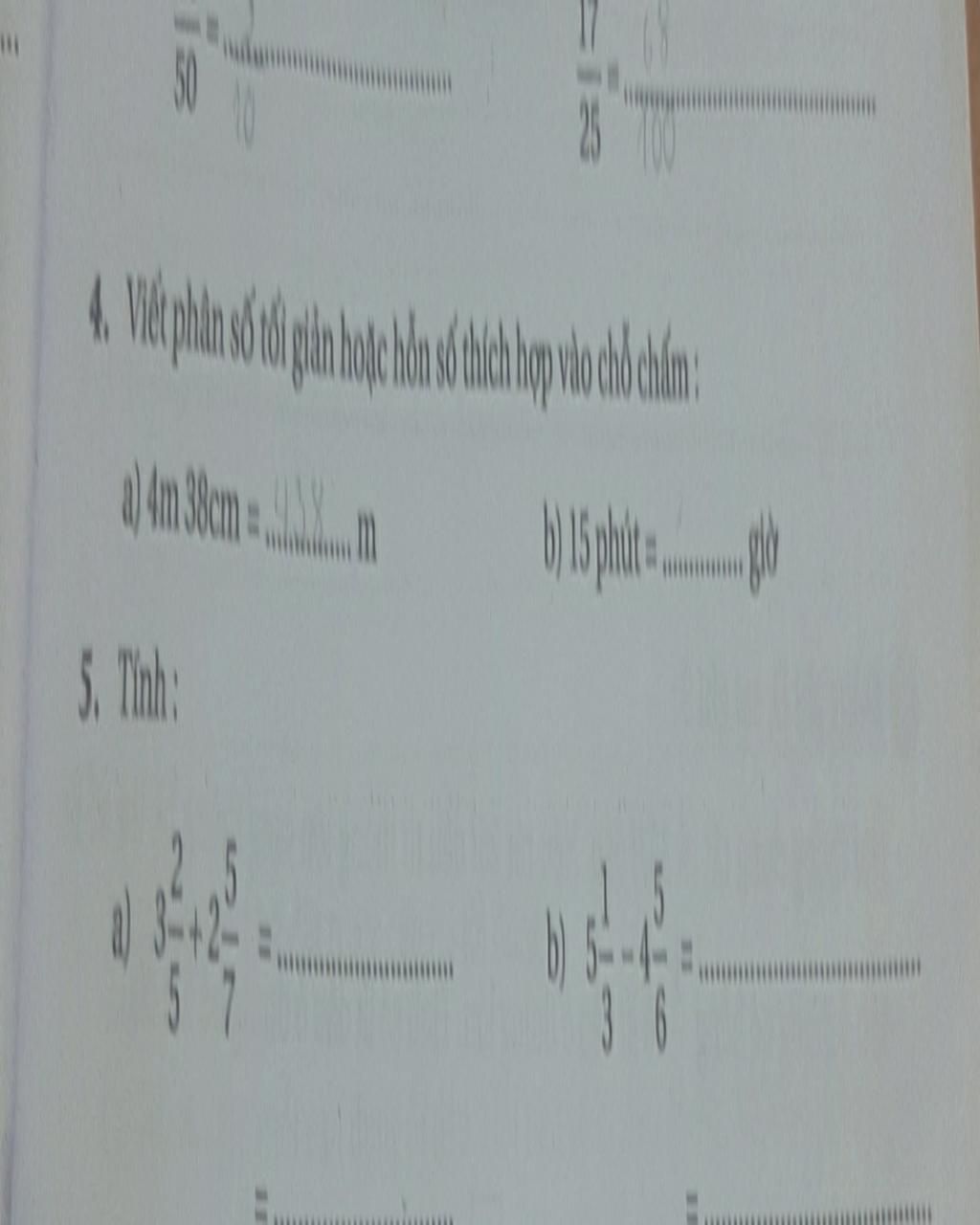A. e points to get the last tich to the che han a) 4m 38cm ý mình, 57 b) 36