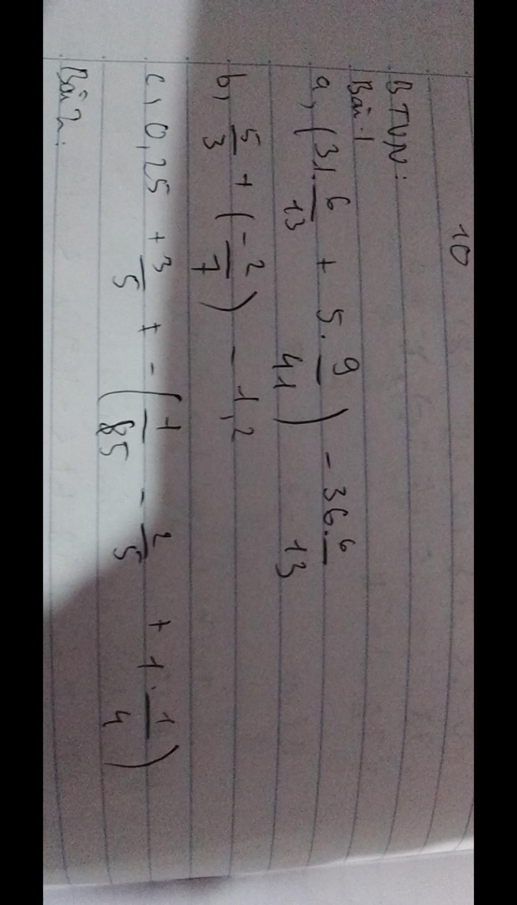 10 BTVN: Bai -1 a 9. 131.0 + 5. +3 1 + 6, 동 (2) 1구 3 210,25 ㅓ 85 S g t ...