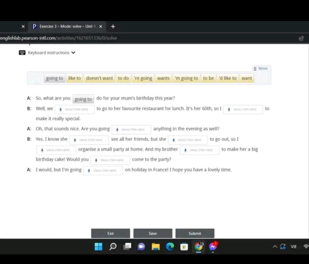 P Exercise 3-Mode: solve - Unit4 x + englishlab.pearson-intl.com ...
