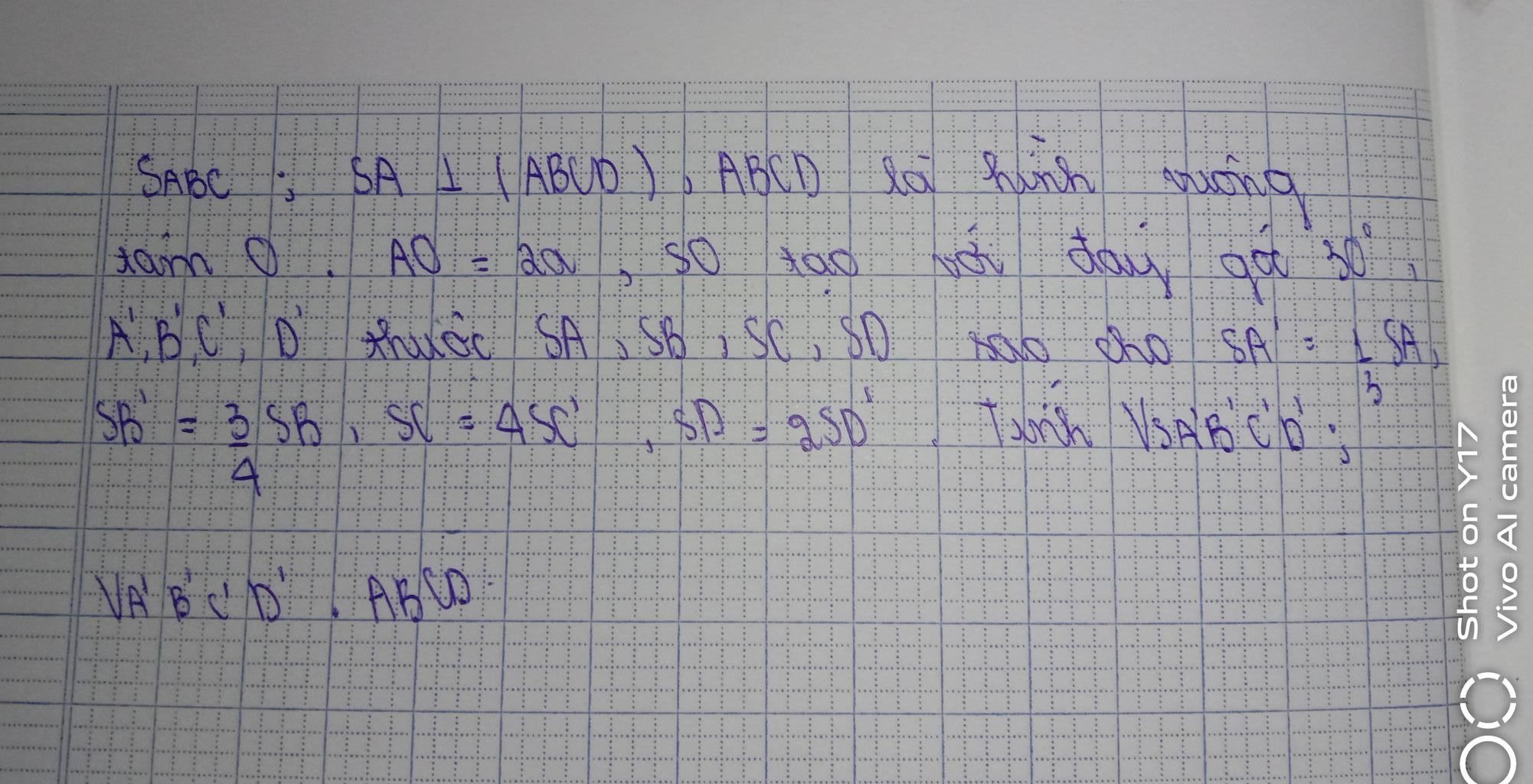 SABC: SA 1 (ABCD), ABCD là hình vuông tam O AO voi day ga aci A B C D ...