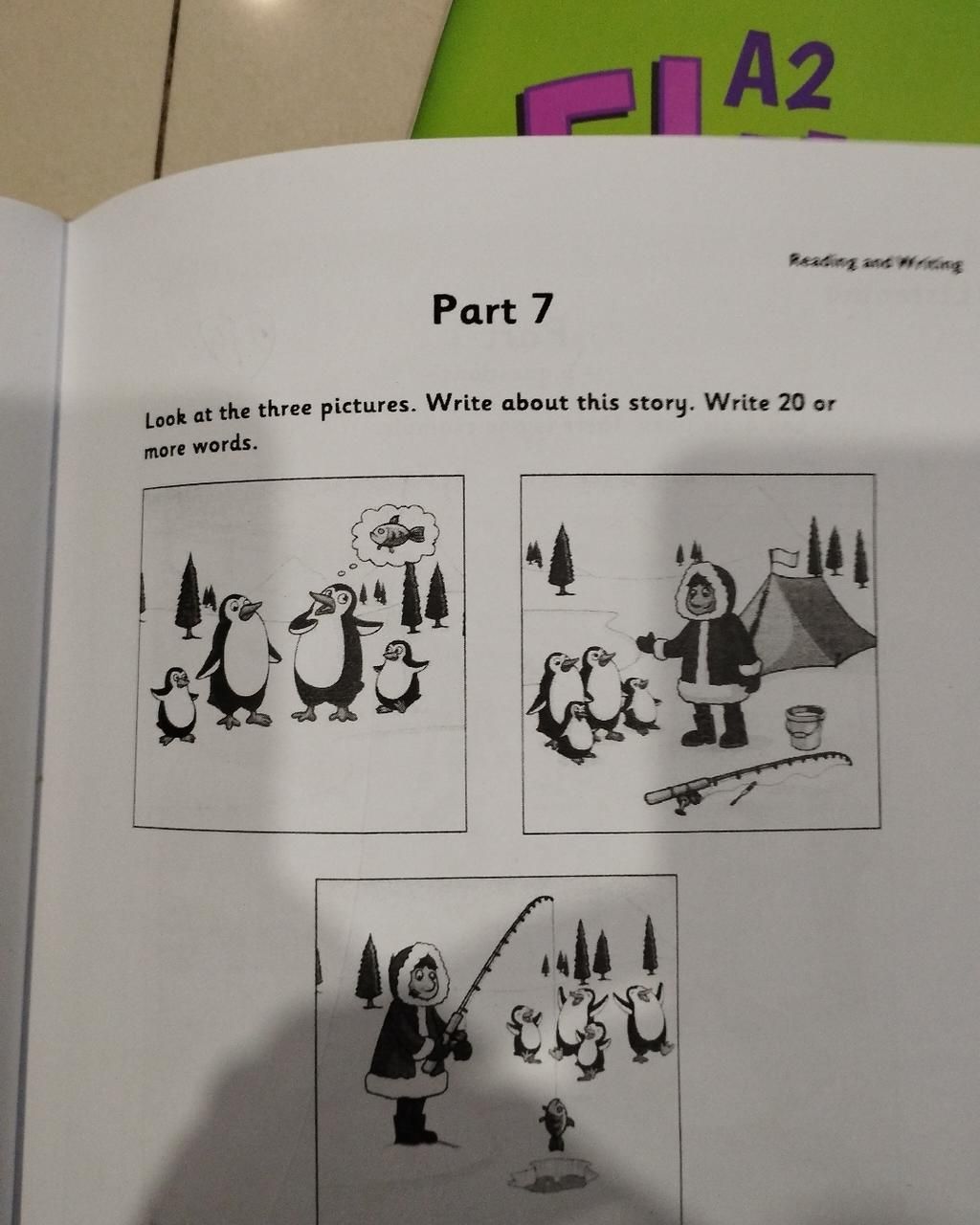 Part 7 a A2 Look at the three pictures. Write about this story. Write ...