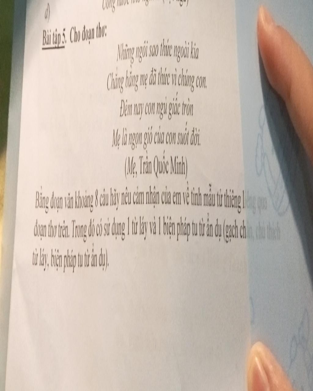 Cong Bai tap 5 Cho doan tho và lấy, biện pháp tu từ ng gis the g Chang ...