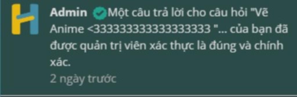 Hand : =') NL : Thấy chưa t đã giúp 1 ng nào đó =))H Admin Một câu trả ...