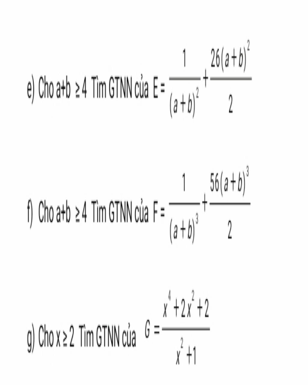 Câu e và f chỉ cần làm 1 câu thôi ,giúp mình cây g với e) Cho ath 24 ...