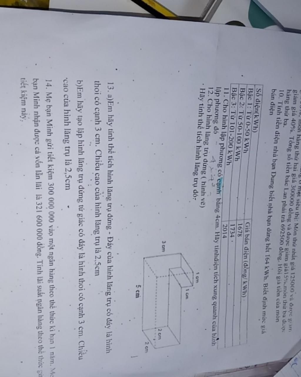 giảm giá 40%. Tổng số tiền bác Lan phải trả 692500 đồng. Hồi giả tiền ...