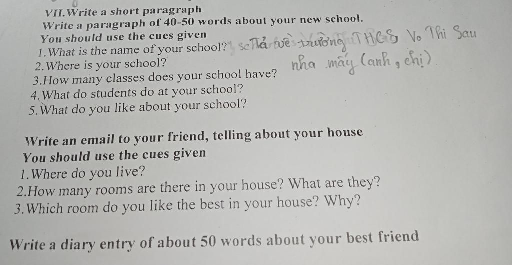 VII.Write a short paragraph Write a paragraph of 40-50 words about your ...