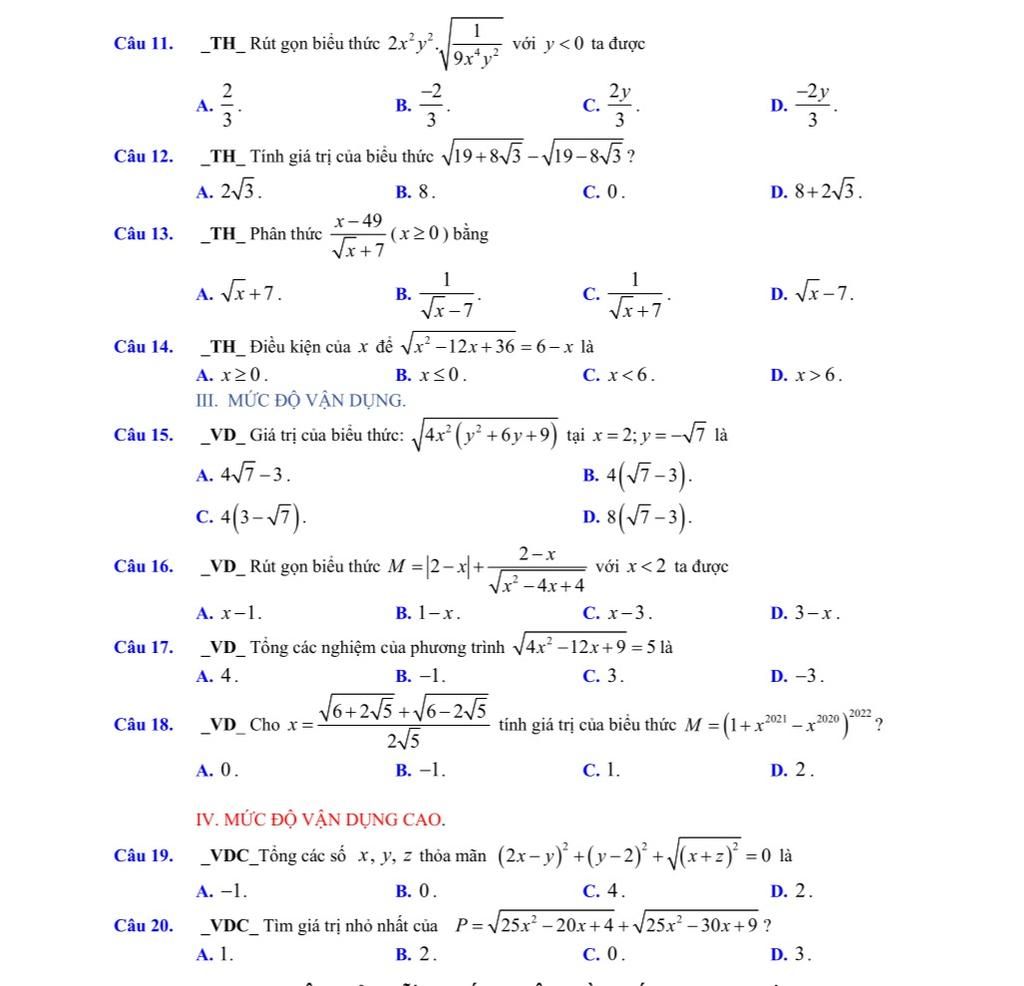 Câu 11. Câu 12. Câu 13. Câu 14. Câu 15. Câu 16. Câu 17. Câu 18. Câu 19 ...