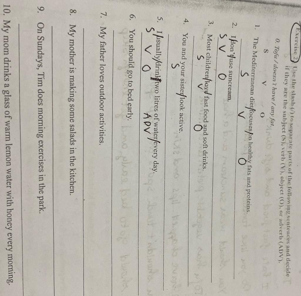 Exercise 1. Use the slash (/) to separate parts of the following ...