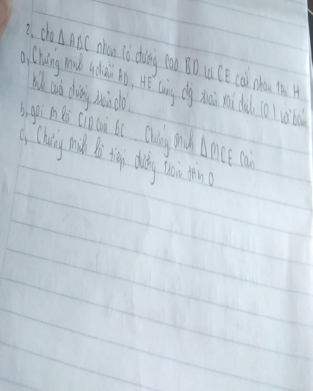2, cho A ABC nhận có đường cao 80 LICE coi nhau thị H o, Ching and ...
