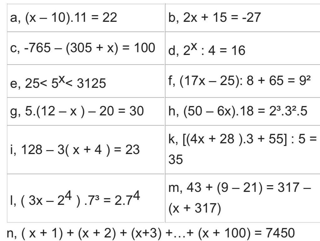 a-x-10-11-22-b-2x-15-27-c-765-305-x-100-d-2x-4-16