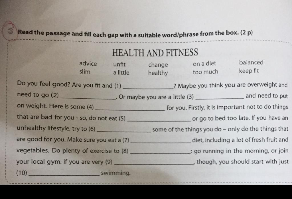 Read the passage and fill each gap with a suitable word/phrase from the ...