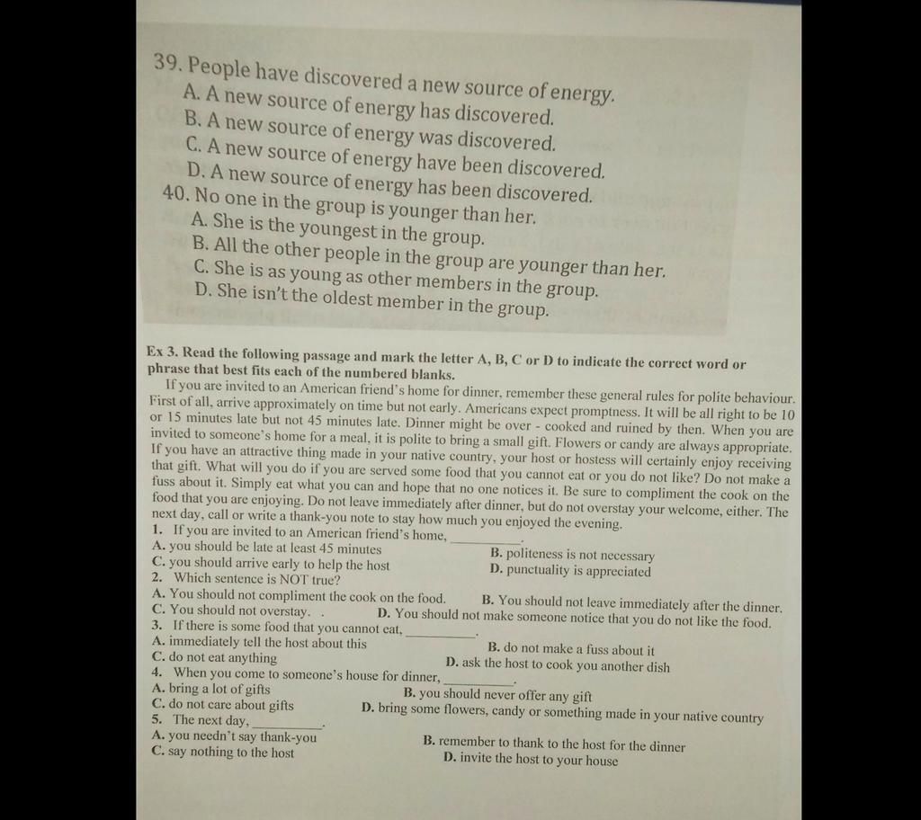 39. People have discovered a new source of energy. A. A new source of ...