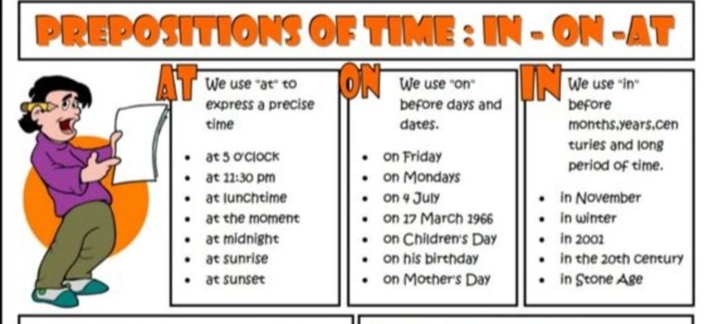 PREPOSITIONS AT We use "at" to . • . . express a precise time at 5 o ...