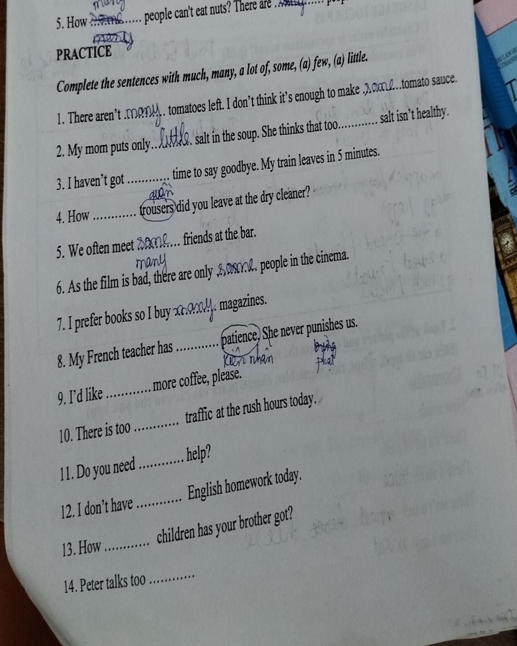 5. How ..... people can't eat nuts? There are Painly PRACTICE Complete ...