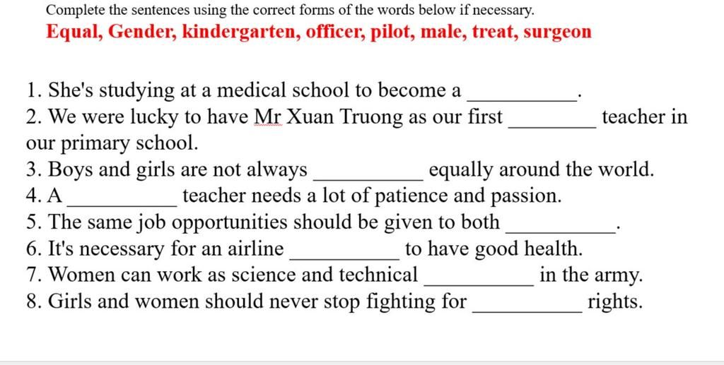 Complete the sentences using the correct forms of the words below if ...