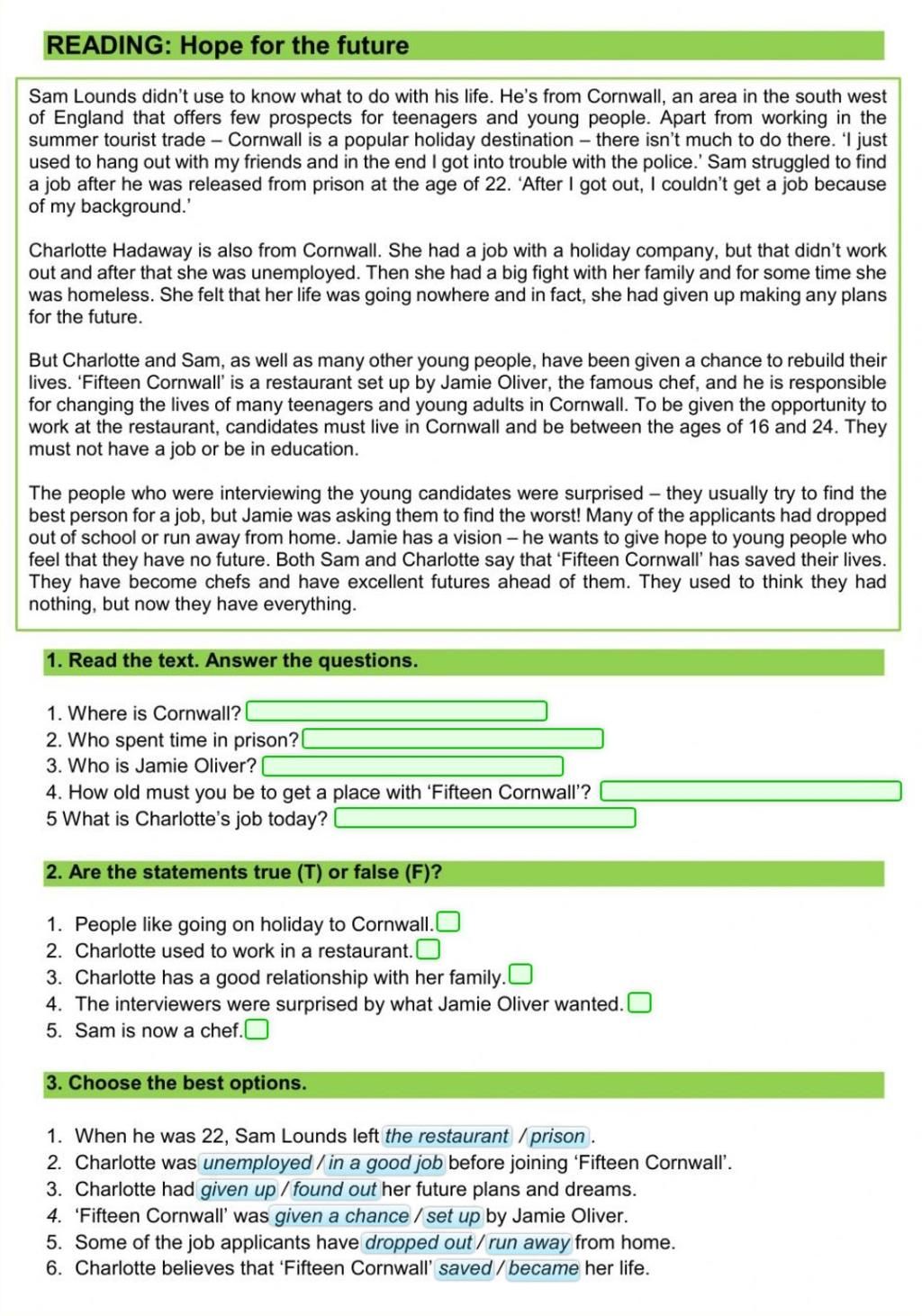 READING: Hope for the future Sam Lounds didn't use to know what to do ...