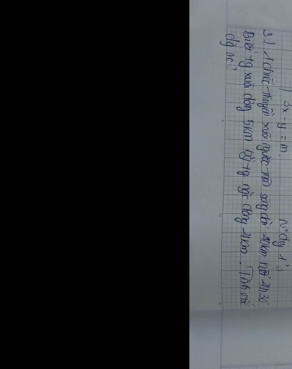 ox -y=m₂ Noday 1's 3) 1 chiếc thuyền xuôi ngược trên sông dài 40km hết ...