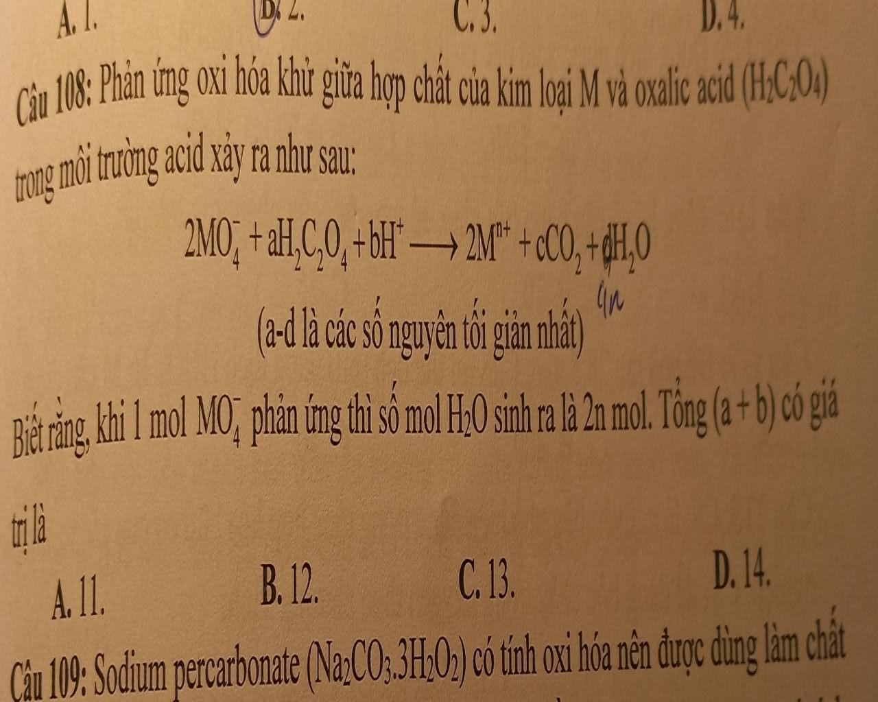 Các ae giúp vs, câu này khoai quá. Lm chi tiết giúp vs A. 1. C.3. D.4 ...