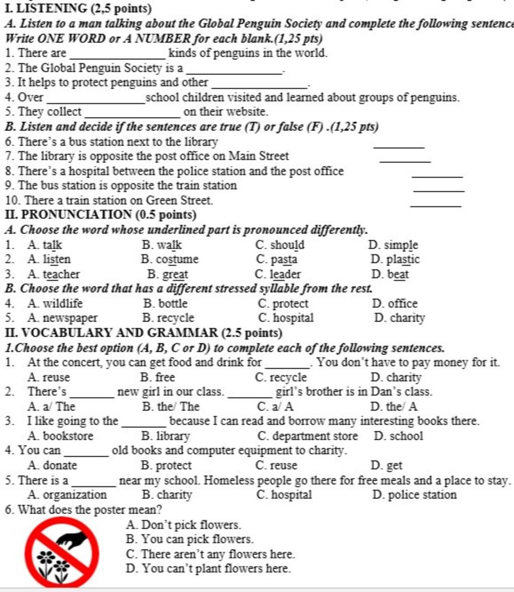 L. LISTENING (2,5 points) A. Listen to a man talking about the Global ...