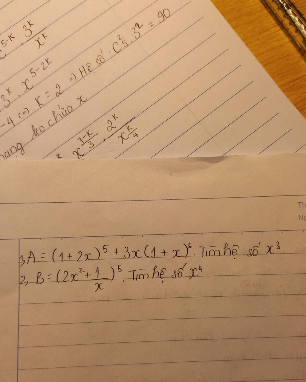 5-K 3K XCK 3x.x 5-2k -4 ( ² ) K = 2 =) He so. C ². 32 = 90 rang ko chứa x k XKA 3-K XIK 2K 23 ...