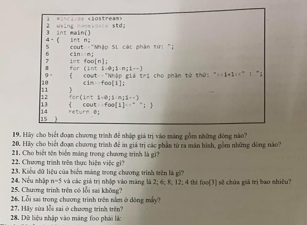 1 #include 2 using namespace std; 3 int main() 4- { 5 6 7 8 9- 10 11 12 13 14 15 int n; cout ...