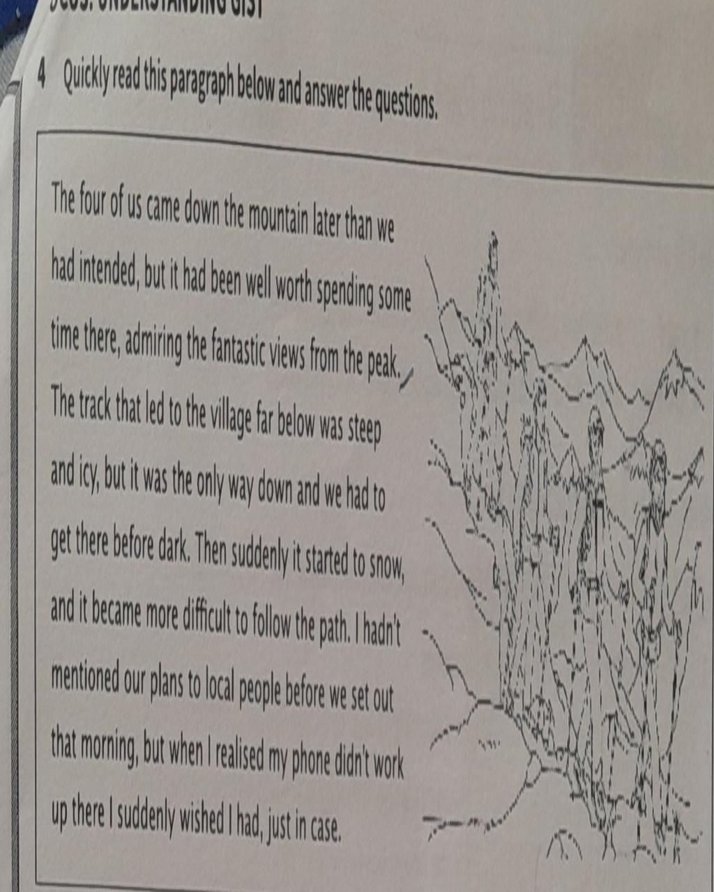 4 Quickly read this paragraph below and answer the questions. The four ...