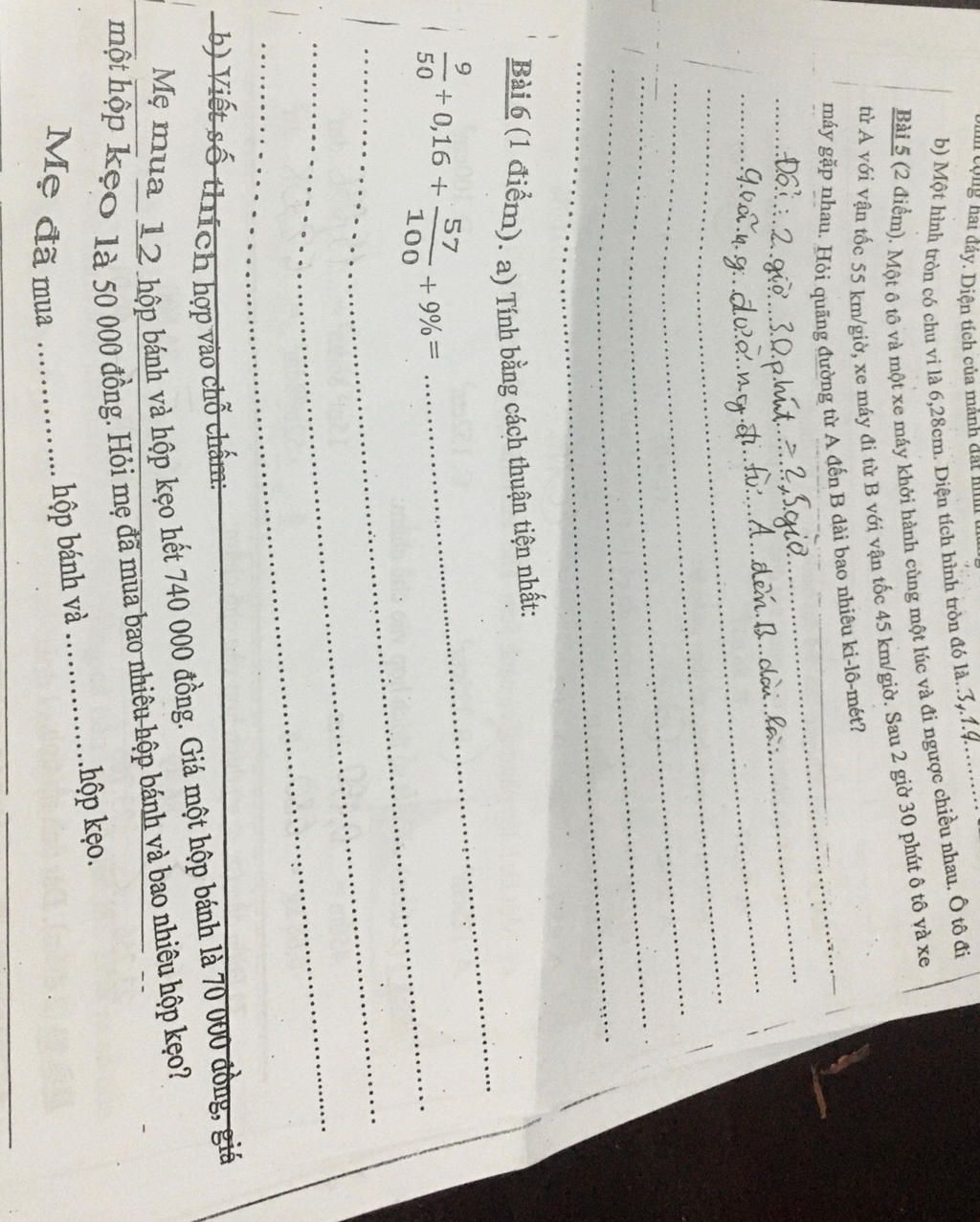 tu trng hai đáy. Diện tích của mảnh dặt nạ t 4 b) Một hình tròn có chu vi là 6,28cm. Diện tích ...