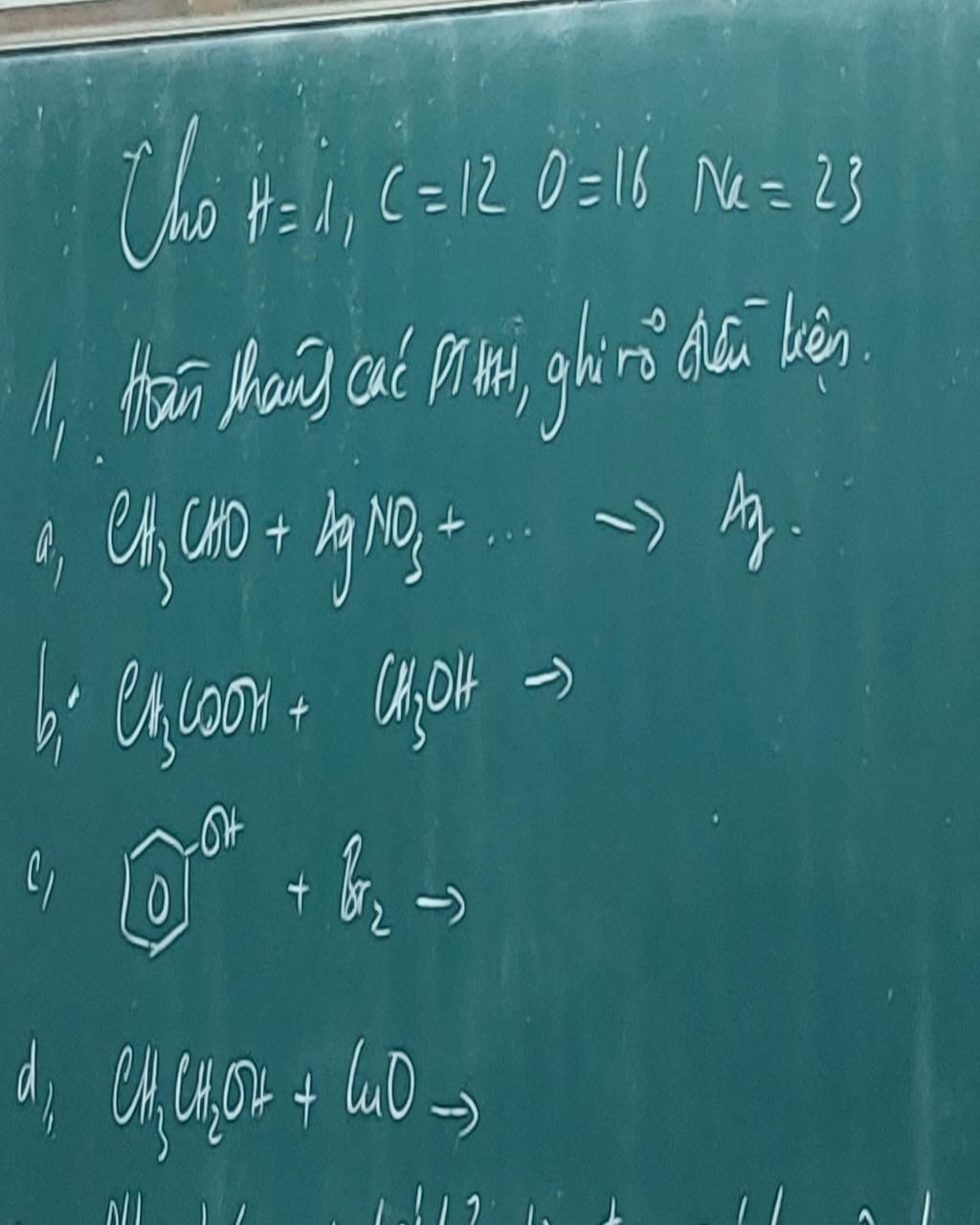 H=1, C = 12 0=16 №e = 23 1 cho Hei, CER 1 Hoàn thành các tin, ghi rõ ...