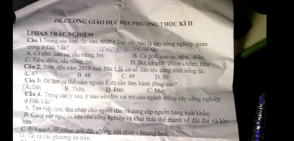 ĐỀ CƯƠng GiÁo DỤc ĐỊa PhƯƠng 7 HỌc KÌ Ii I PhÀn TrÁc NghiỆm Câu 1 Trong
