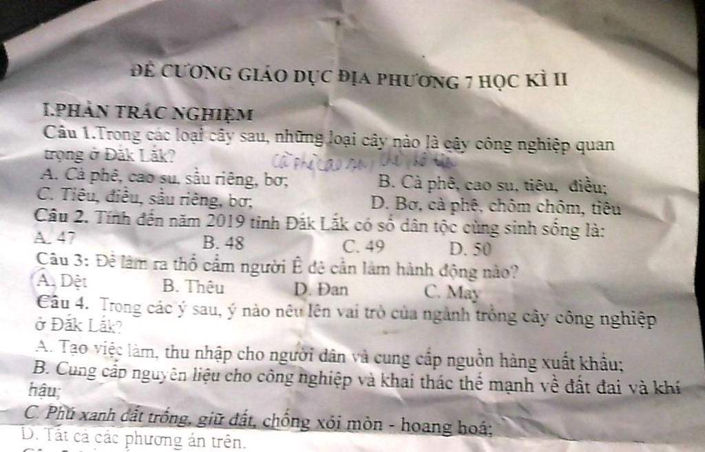 ĐỂ CƯƠng GiÁo DỤc ĐỊa PhƯƠng HỌc KÌ Ii I PhÀn TrÁc NghiỆm Câu 1 Trong