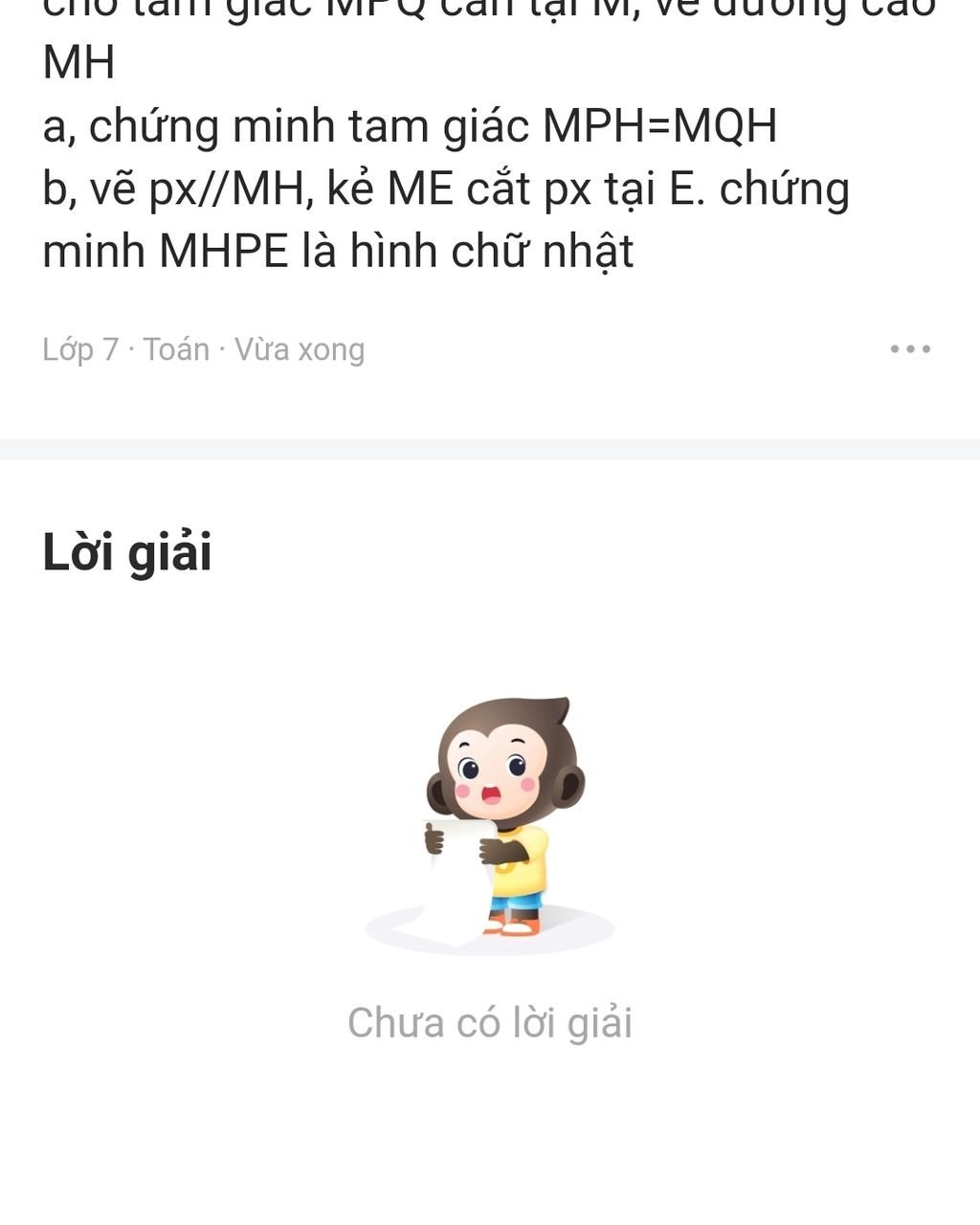 Mọi người cố giải giúp em với ạ e k biết làm ΜΗ a, chứng minh tam giác ...