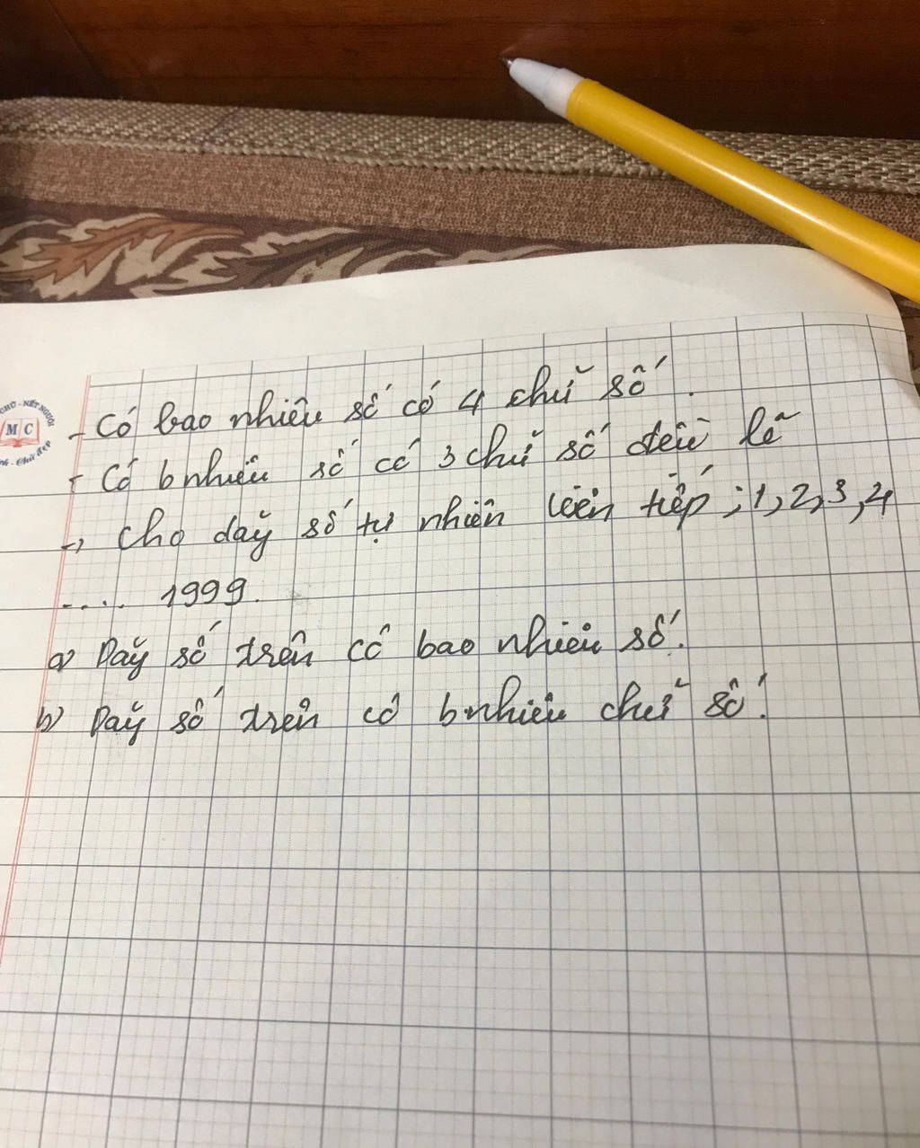 CHO. MC Chit P vớc có bao nhiêu số có 4 chữ số có 6 nhiều số có 3 chữ ...