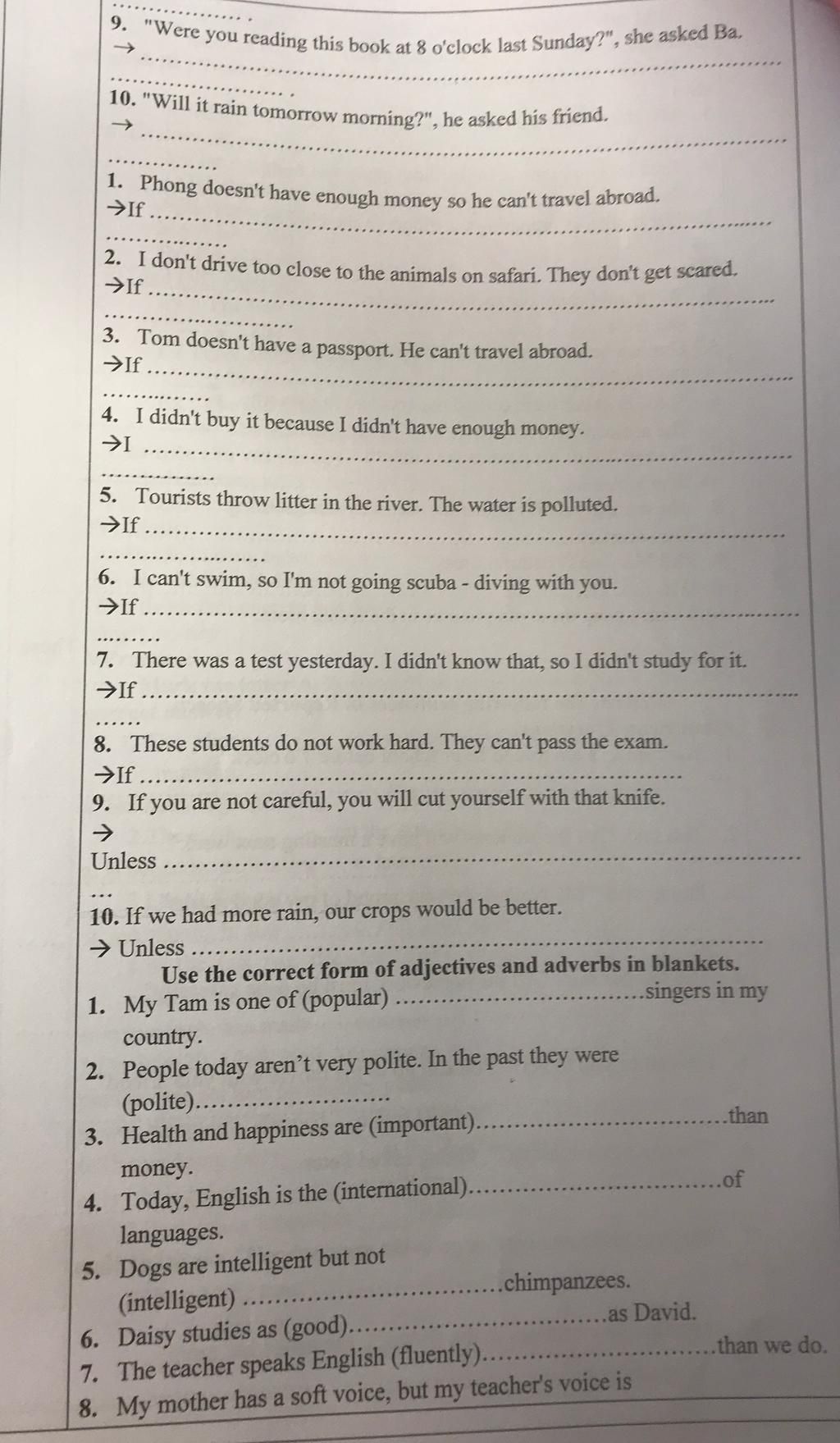 9. "Were you reading this book at 8 o'clock last Sunday?", she asked Ba ...