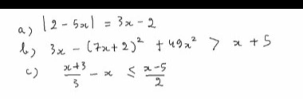 12-501 =3x-2 a) &) 3x - (Fx+2)2 tugae > ats x+3 이 박스가들