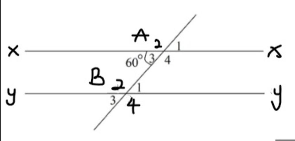 a) Tính các góc A1,A2,A3,A4 B) TÍNH CÁC GÓC B1,B2,B3,B4 c)2 đường thẳng xx và yy có bằng nhau ...
