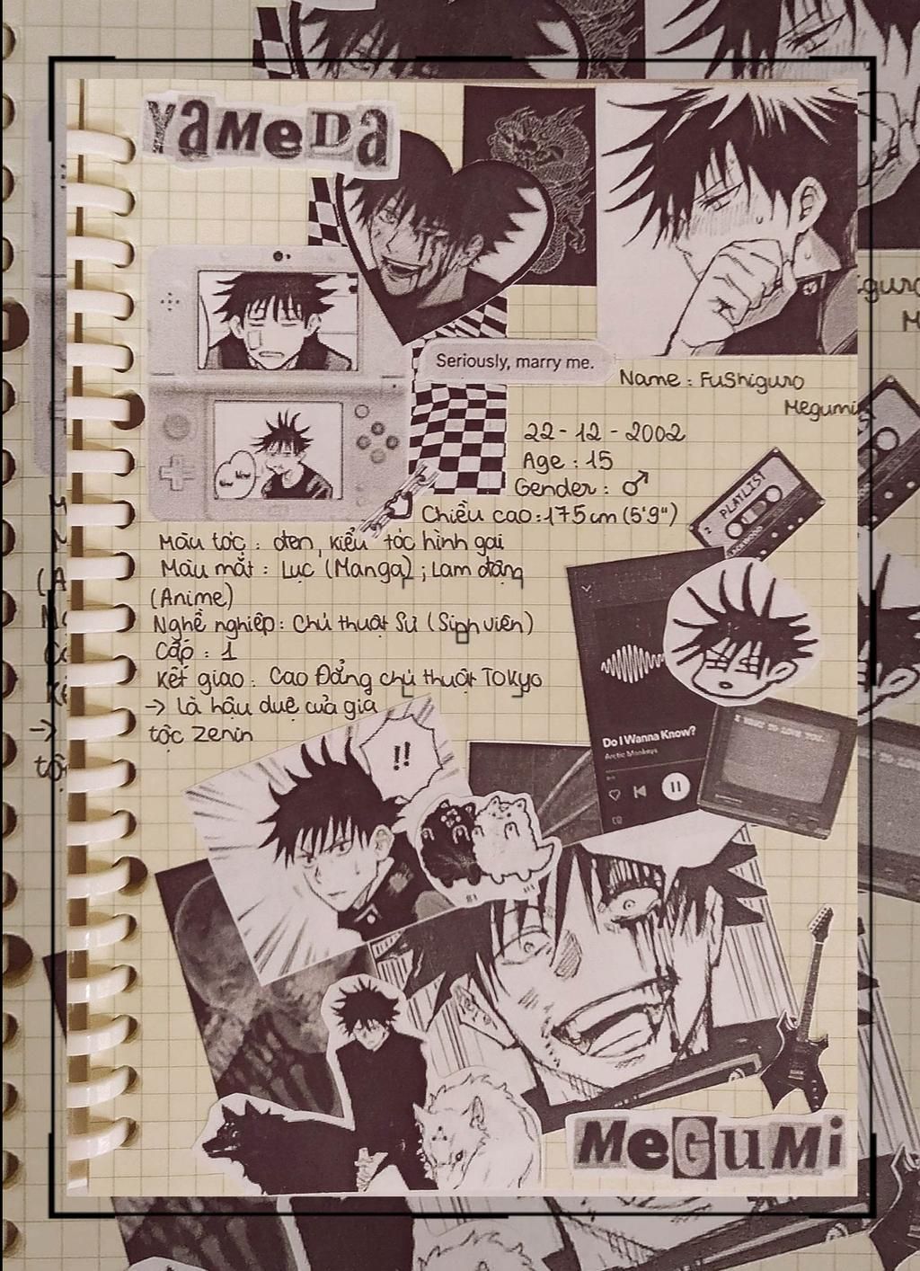 Calli or Flourish Lettering : Fushiguro Megumi Làm Bullet journal ...