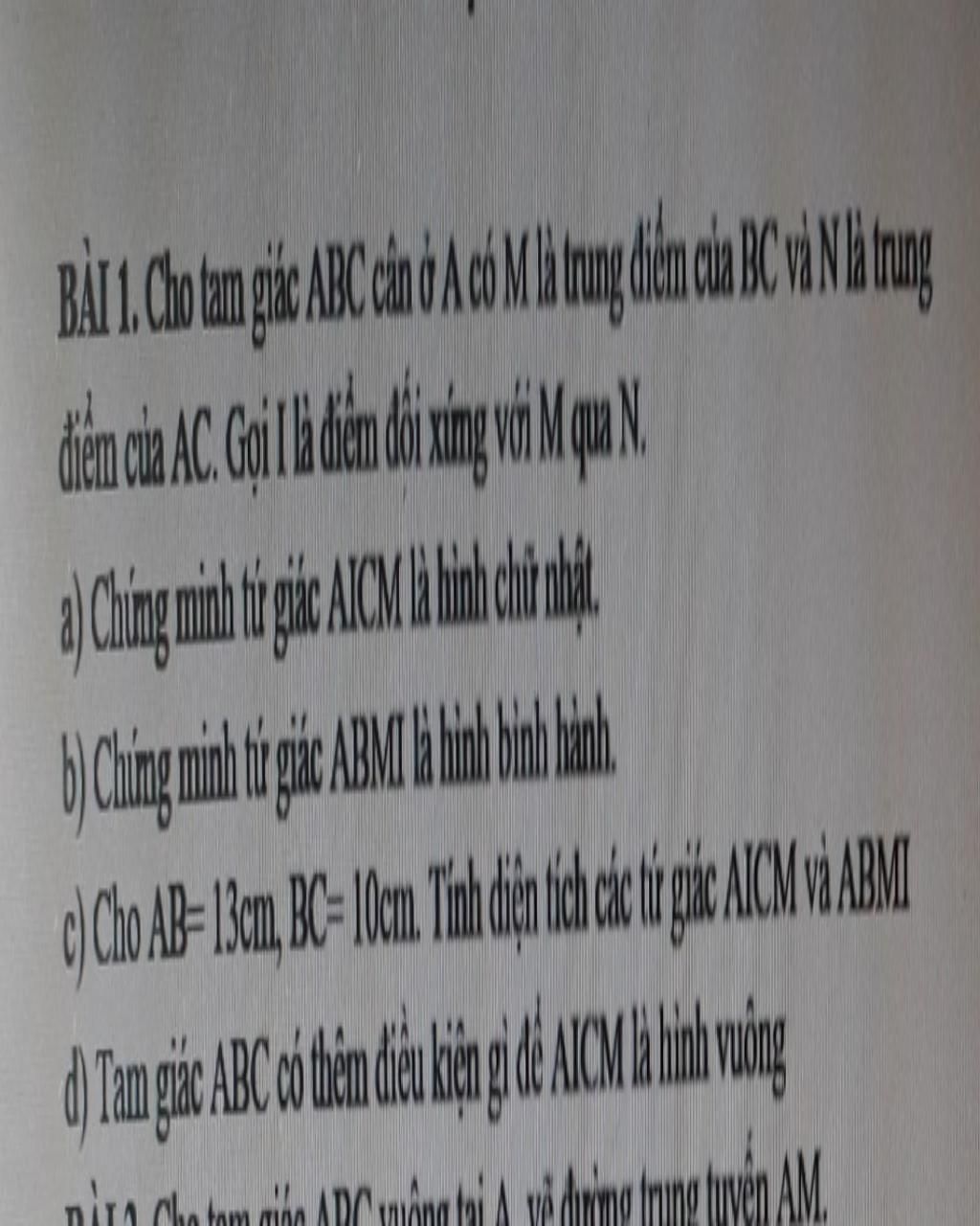 BÀI . Căn án pic ABC. ăn Ah Mà tang đầu của C và Vàng diem cia AC. Goi ...