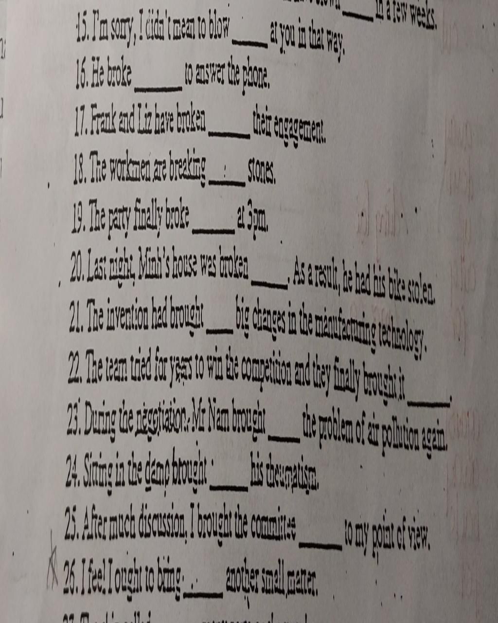 1.5. I'm sory, I did it mean to blow ay you in that way. to answer the ...