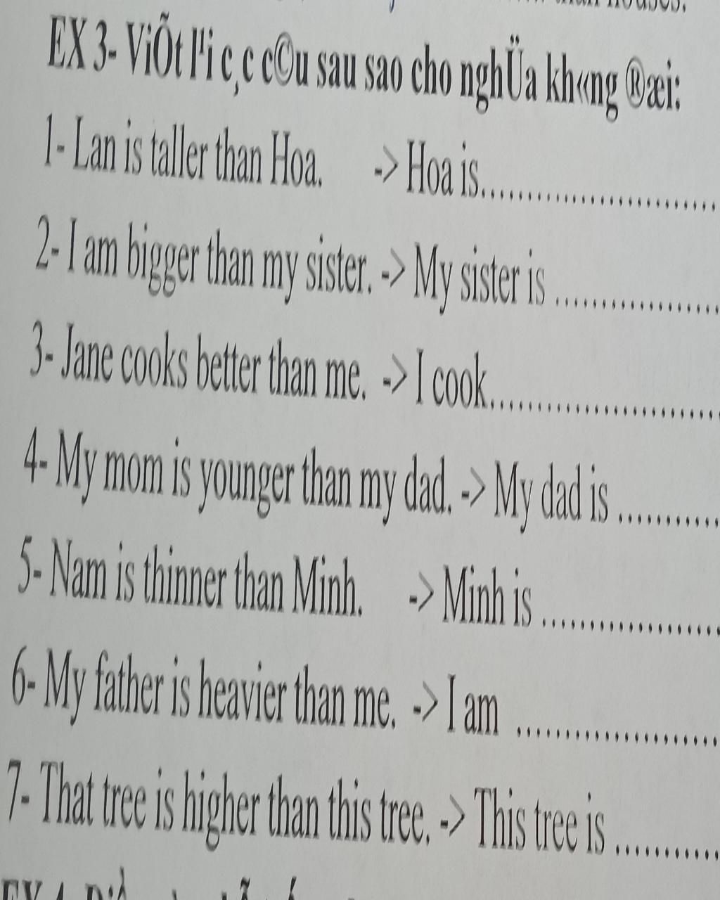 viết lại câu sau sao cho nghĩa ko thay đổi,em học ngu anh nên mn giúp ...