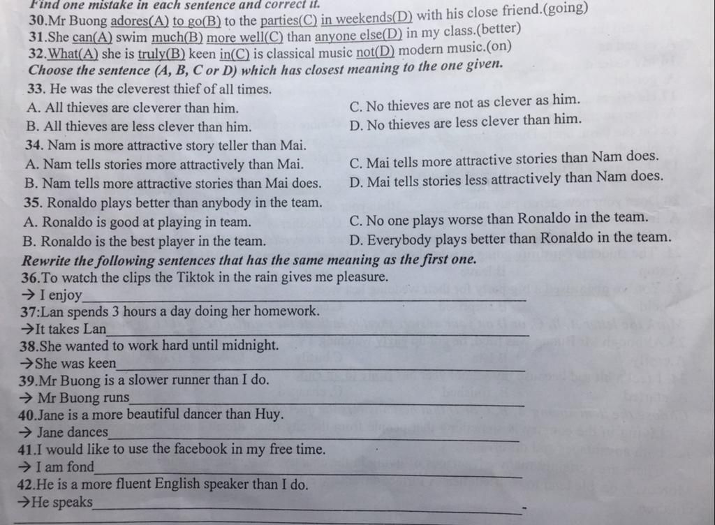 C. No thieves are not as clever as him. D. No thieves are less clever ...