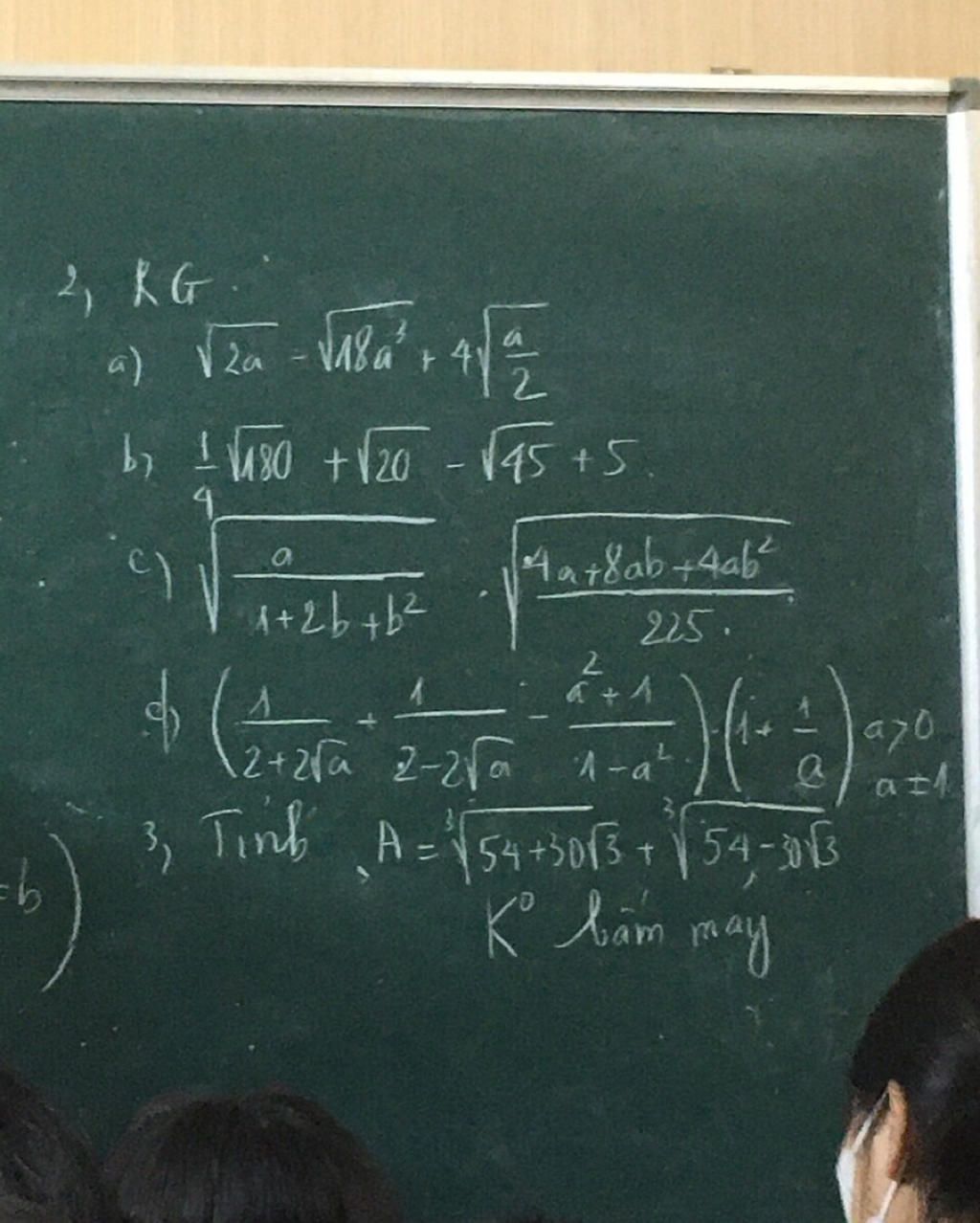 =b 2, KG. a) √2a -√18a² FRATE by ± √180 + √20 -√45+5 x+2b+b² $) (1/12 ...
