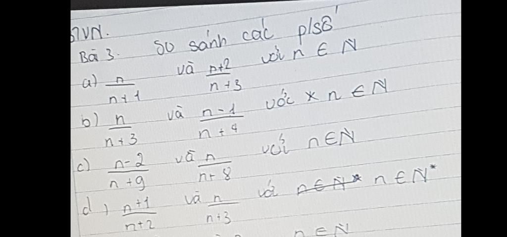 hyd. Ba 3. al_n b) n (c) nit Id n+ 3 n+g Inti n+2 so sánh các plsô và st2 n+3 và nh n+4 n+ 8 n+3 ...