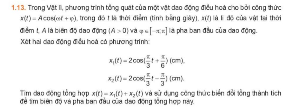 1 13 Trong Vật Lí Phương Trình Tổng Quát Của Một Vật Dao động điều
