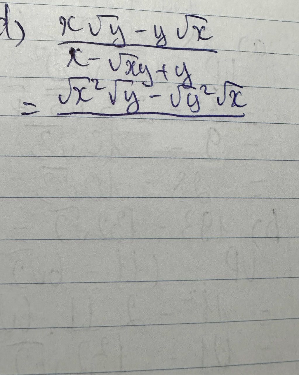 d) xuy-yux -бу-у x - √xy + y √x² √y - √g² √x ()