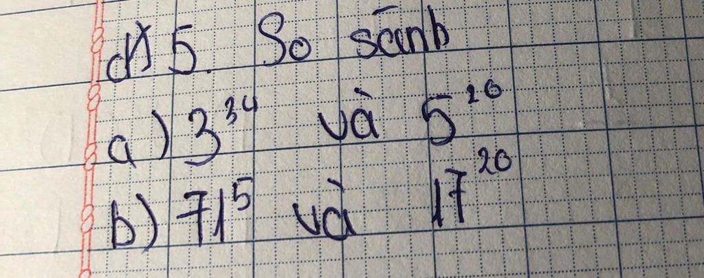 5. So scenb a)334 và 5 b) 715 vo 17 20 - câu hỏi 6123351