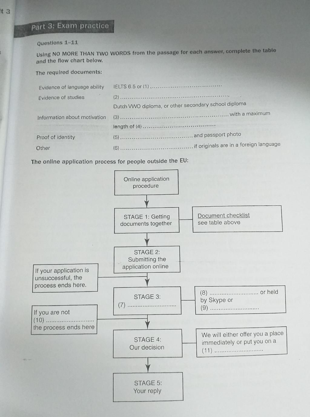it 3 Part 3: Exam practice Questions 1-11 Using NO MORE THAN TWO WORDS ...