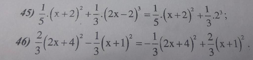 1 45) - (x + 2)² + (2x - 2)² = (x + 2)² + ½ 2²; 1 3 5 1 46) (2x +4)²-(x ...