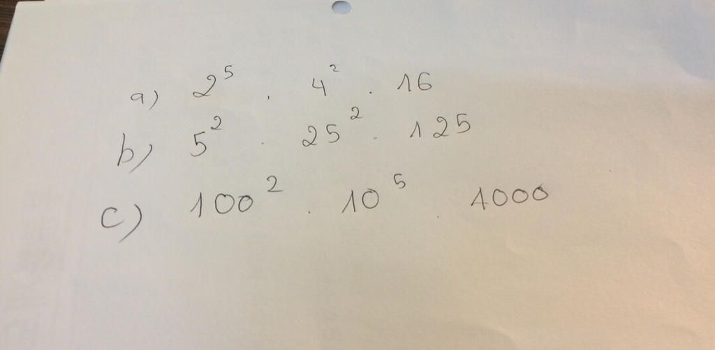 9) b) c) д 5 100² ч? 16 25 125 2 10 5 4000
