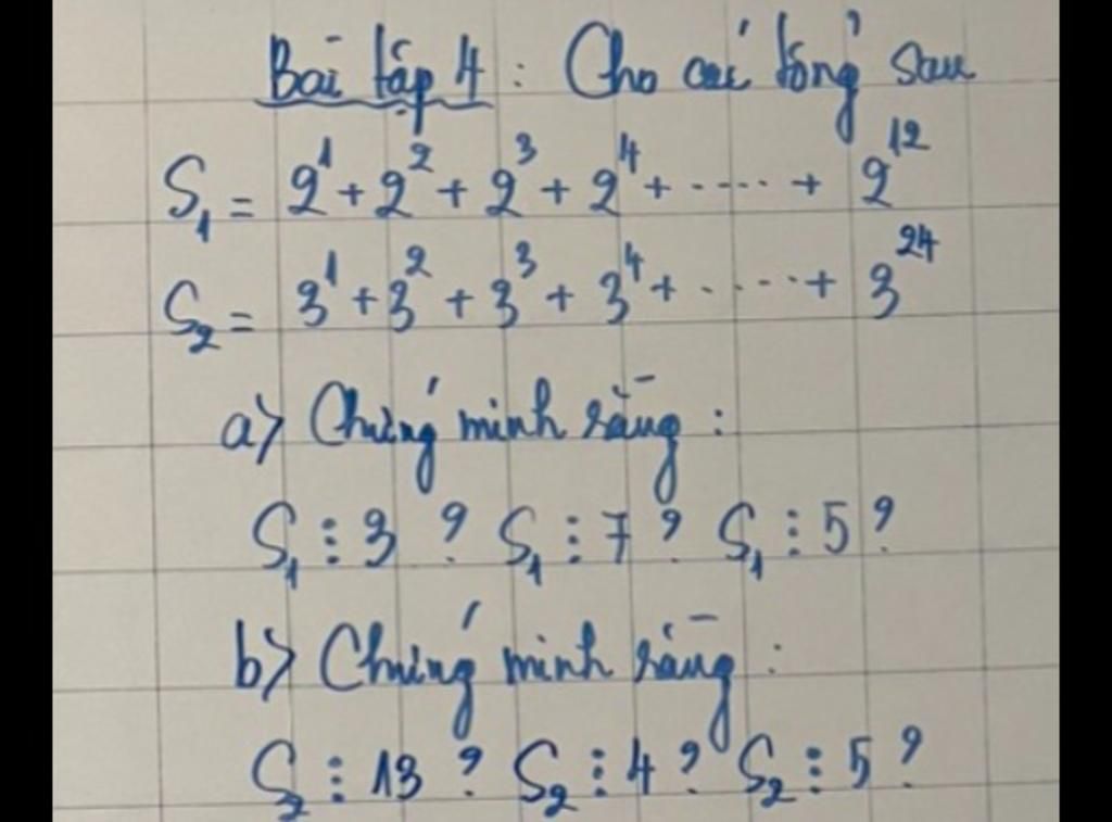 tâp t Bai bip 44: Cho cai long S₁ = 2² +2²³ +2²³ +2²¹ + - - - · + 9 3 4 ...