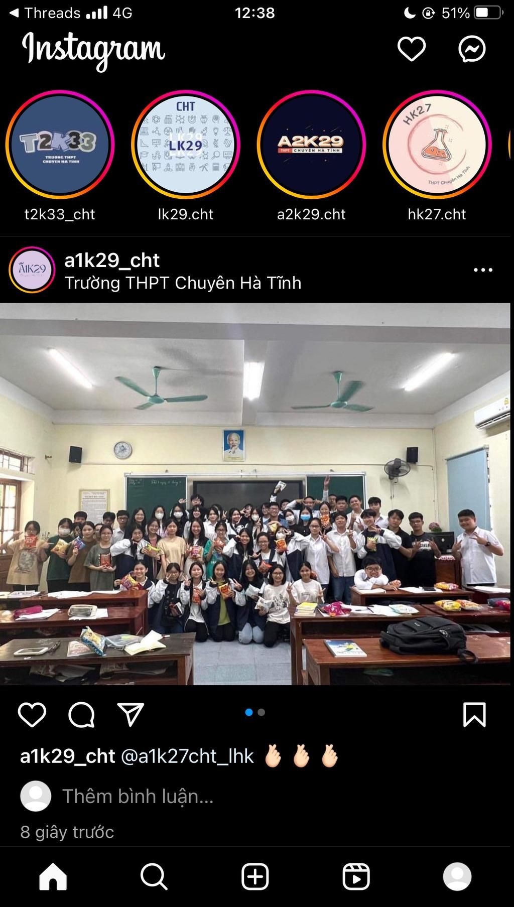 Threads. 4G Instagram T2K33 THƯỜNG THPT KHUYCHHA TINH t2k33_cht ÄIK29 CHT 圖名民路291 LLK29 PACCHE ...